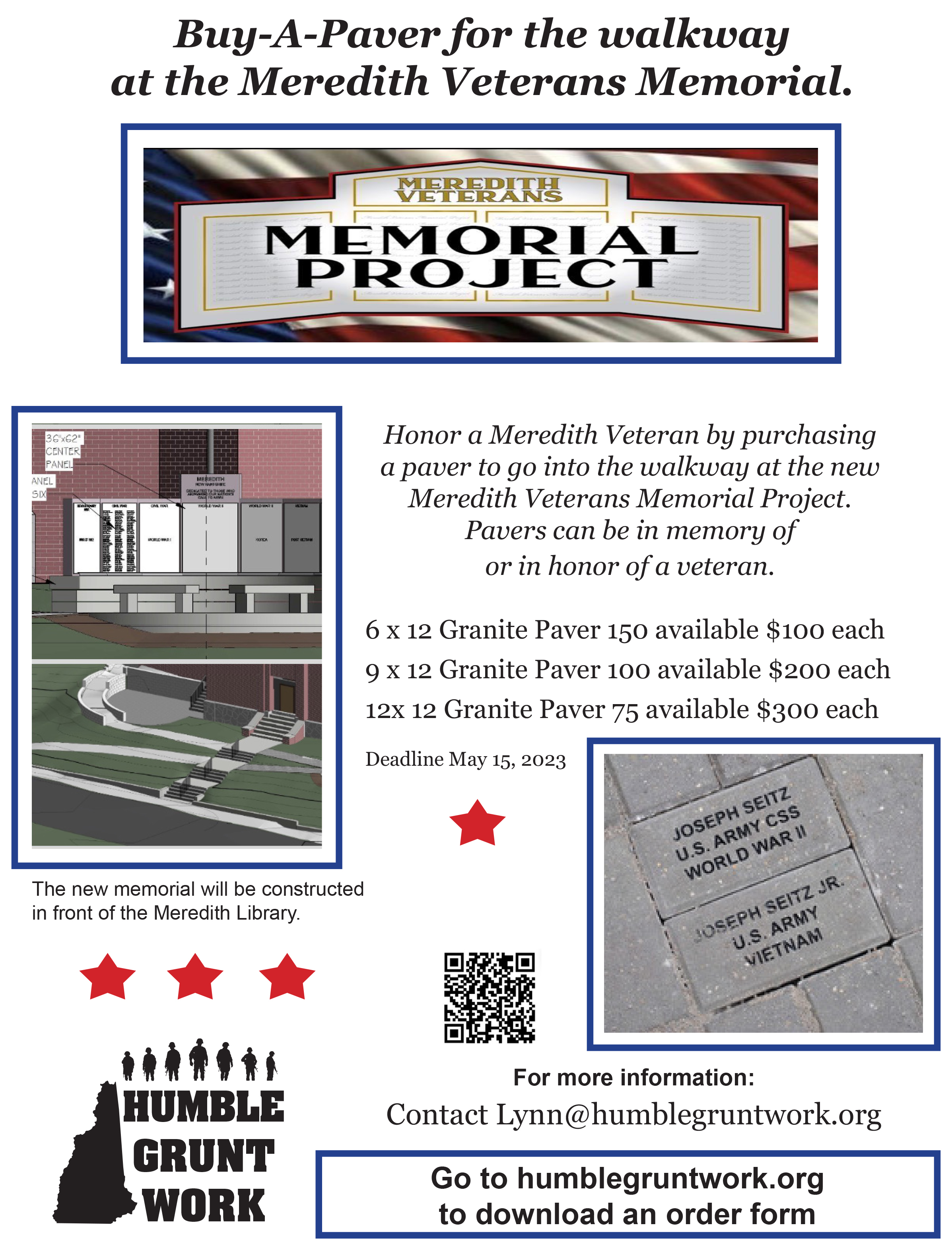 Meredith Veterans Memorial Paver Project - Humble Grunt Work