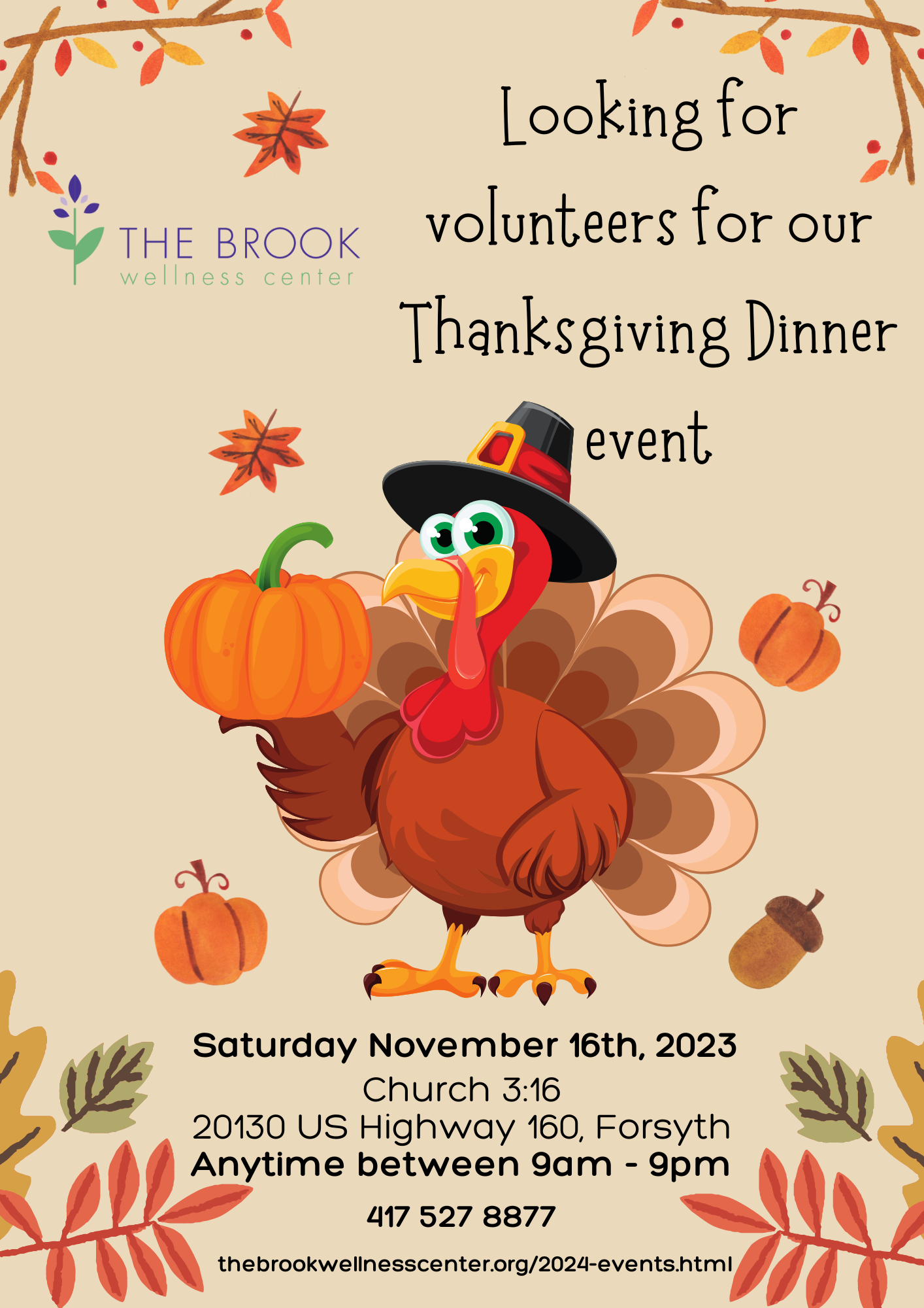 Thanksgiving Dinner - Brook Wellness Center, Inc.