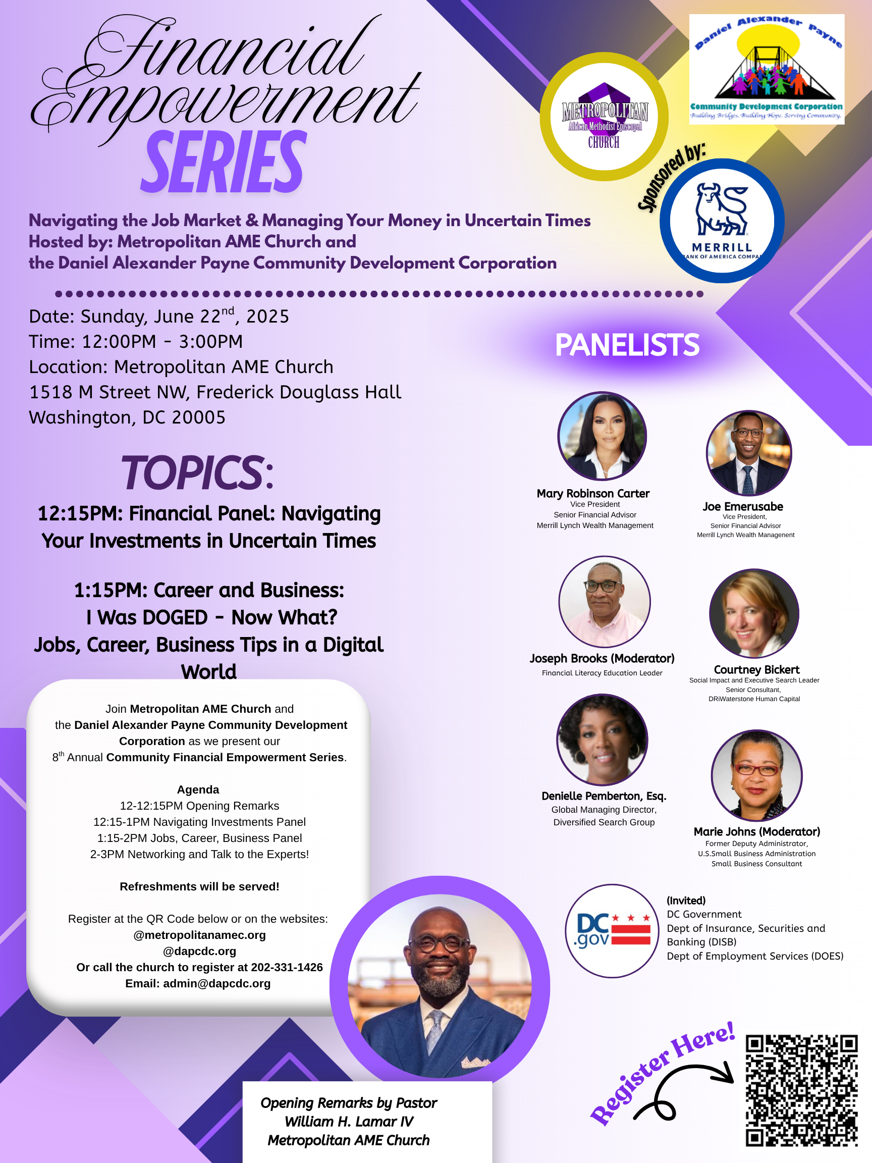 Community Financial Empowerment Series - Daniel Alexander Payne Community Development Corporation